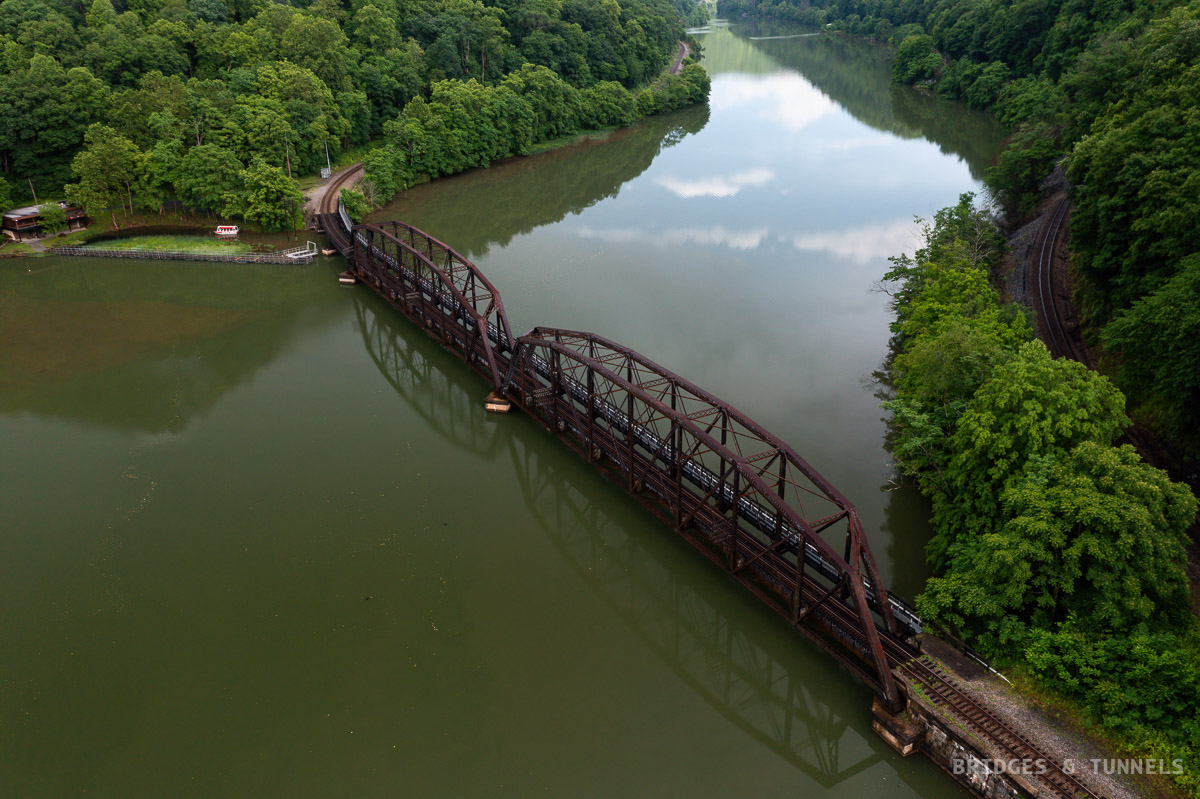 Fog Lift at Hawks Nest Railroad Bridge - Bridges and Tunnels